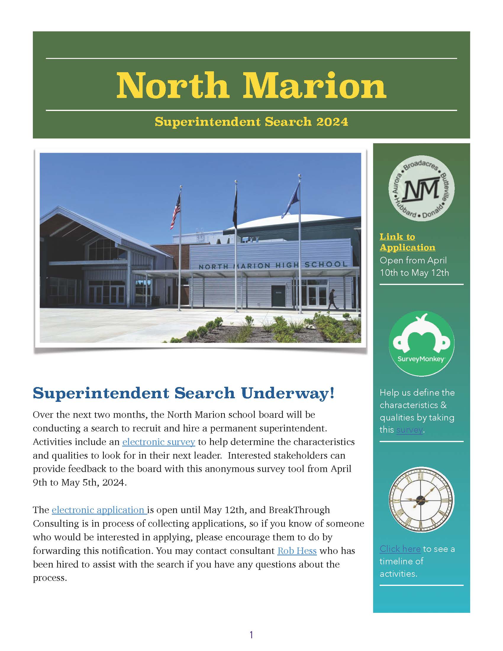 Superintendent Search Underway! | North Marion School District OR