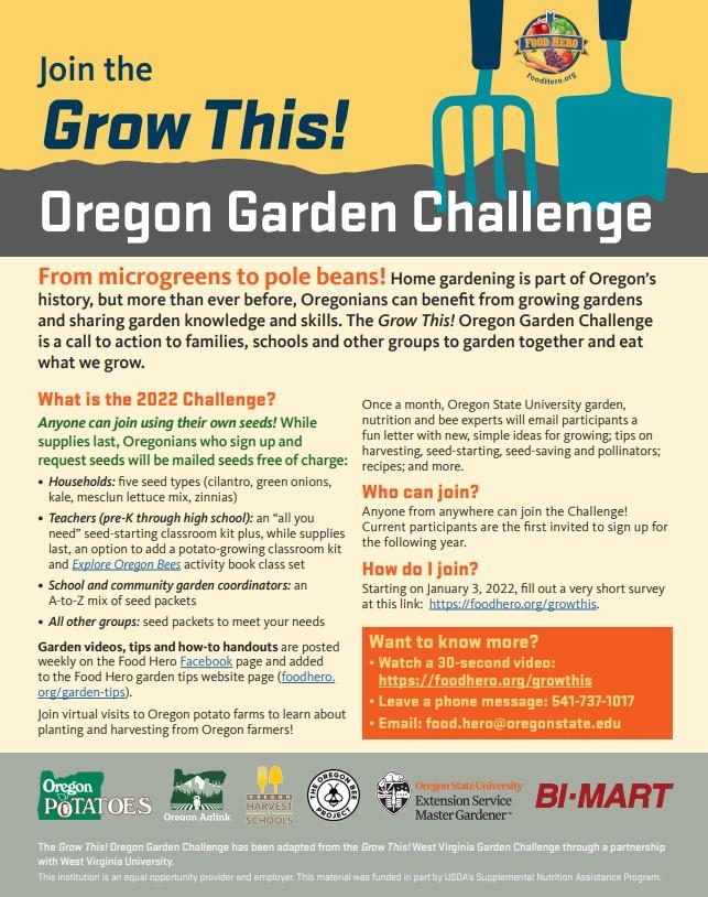 Join the Grow This! Oregon Garden Challenge | North Marion School ...