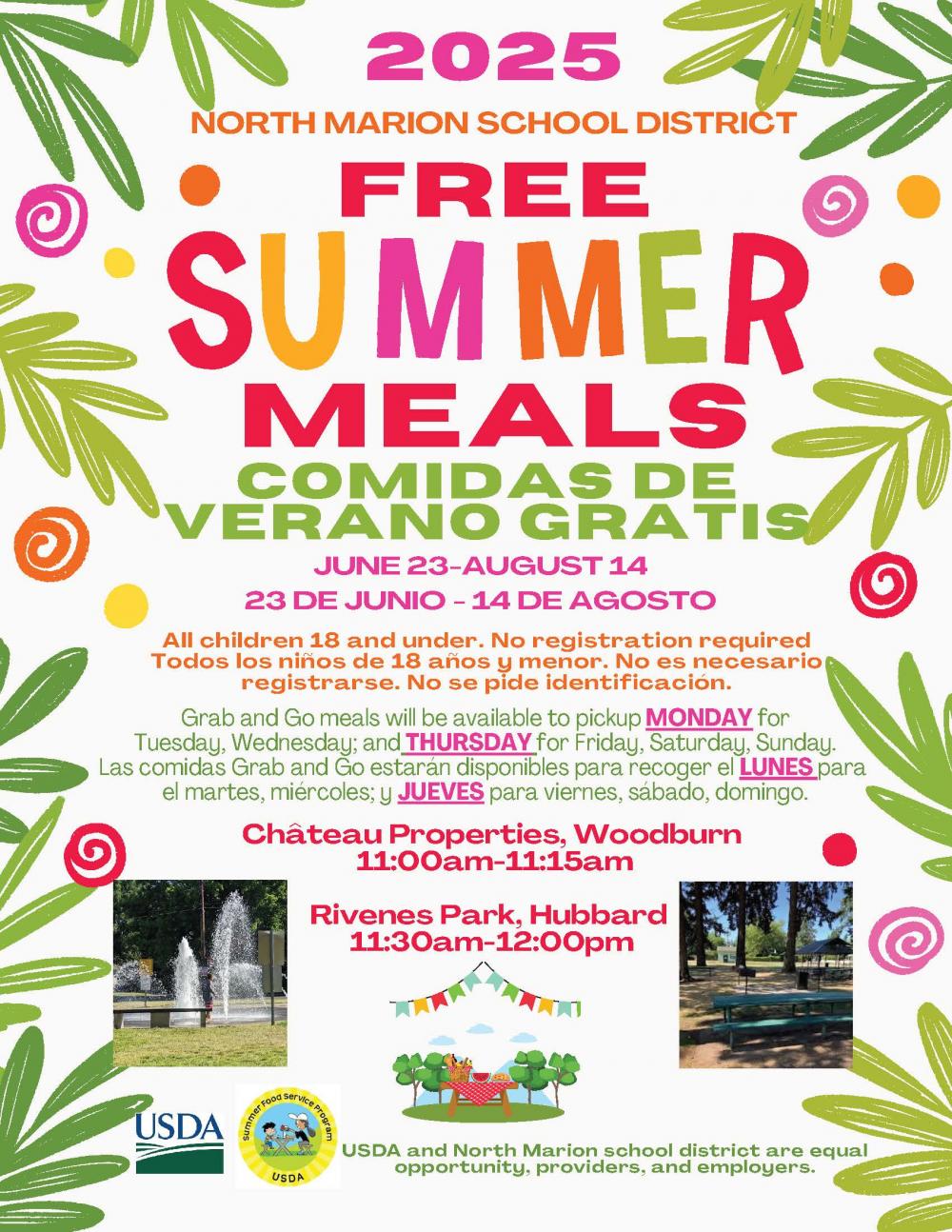 Free Summer Meals 2025 | North Marion School District OR